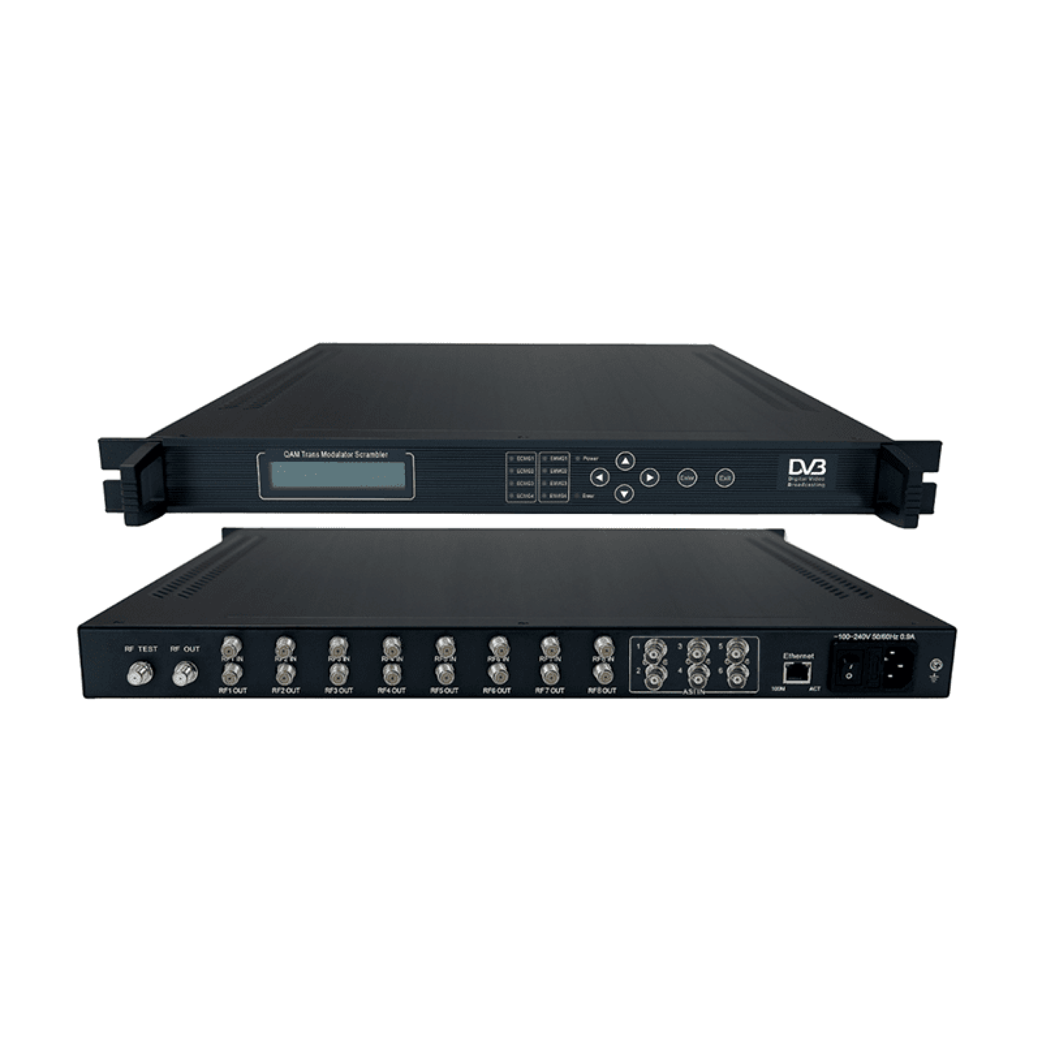 DVB-C QAM TransModulator με MUX Scrambler 8xDVB-S/S2 IN/6xASI IN/4xDVD ...