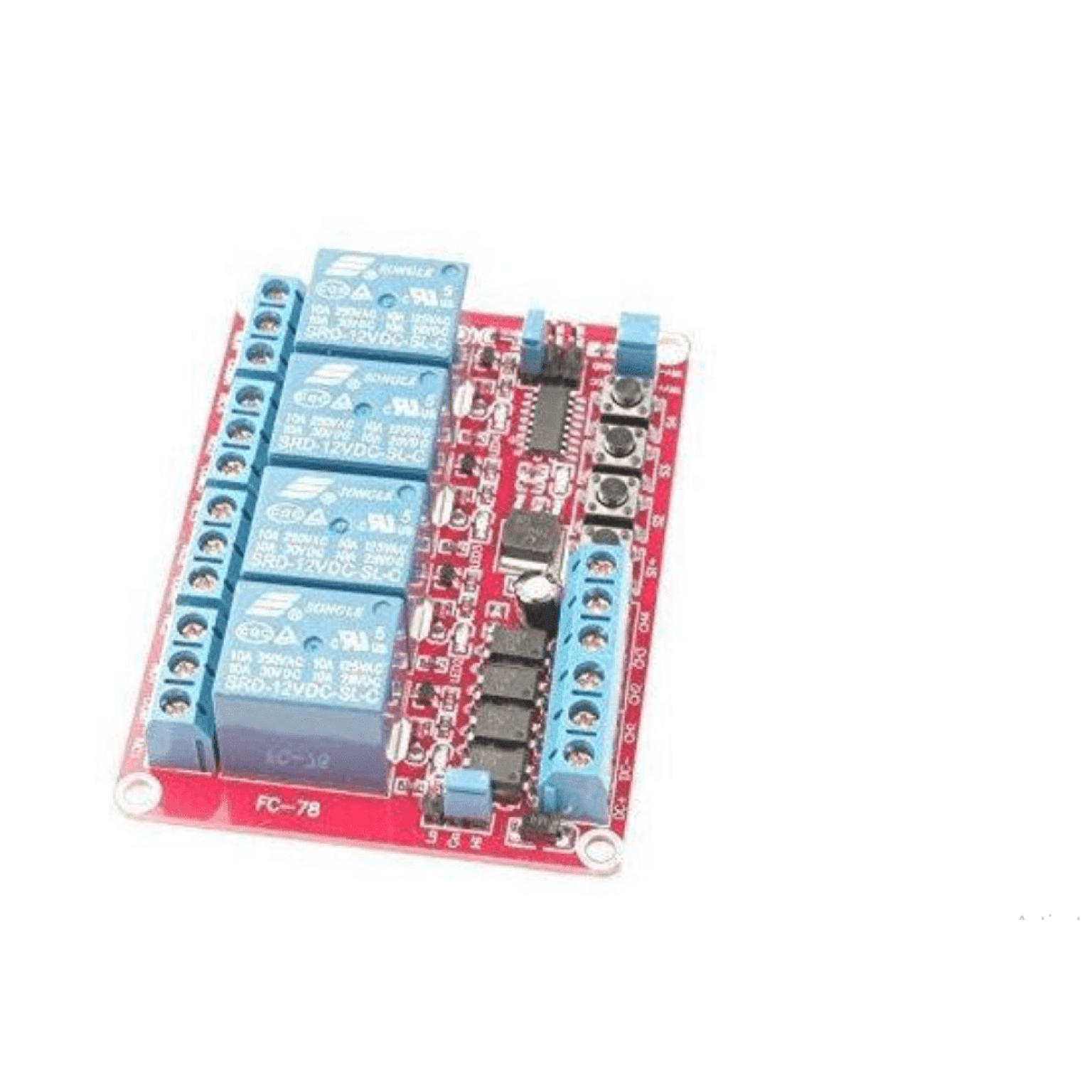 5V 4ch relay control with button | Rhoelect