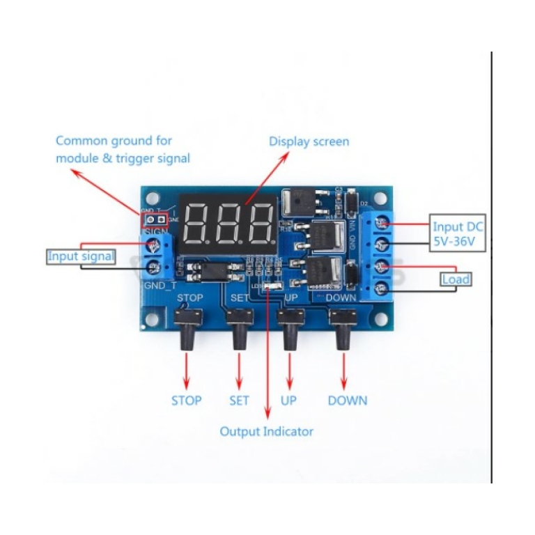 12V LED Display Digital Programmable Timer Timing Relay Module Self ...